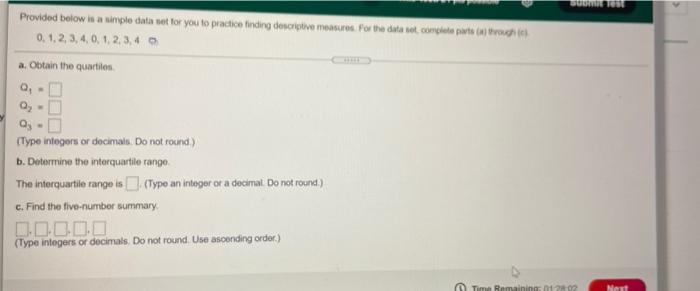 Solved Provided below is a simple data set for you to | Chegg.com