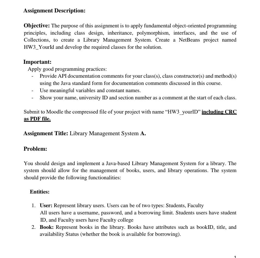 Solved Assignment Description: Objective: The purpose of | Chegg.com