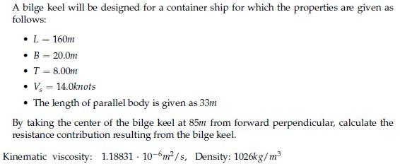 Solved A bilge keel will be designed for a container ship | Chegg.com