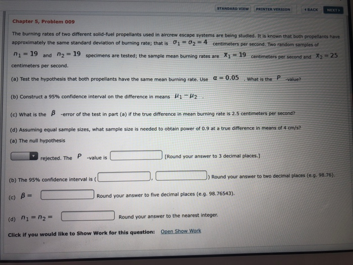 Solved STANDARD VIEW PRINTER VERSION BACK NEXT Chapter 5, | Chegg.com