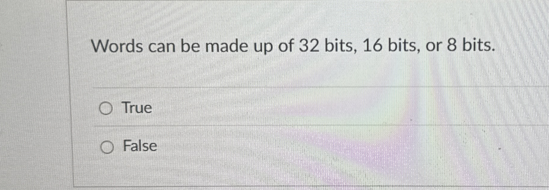 Solved Words can be made up of 32 ﻿bits, 16 ﻿bits, or 8 | Chegg.com