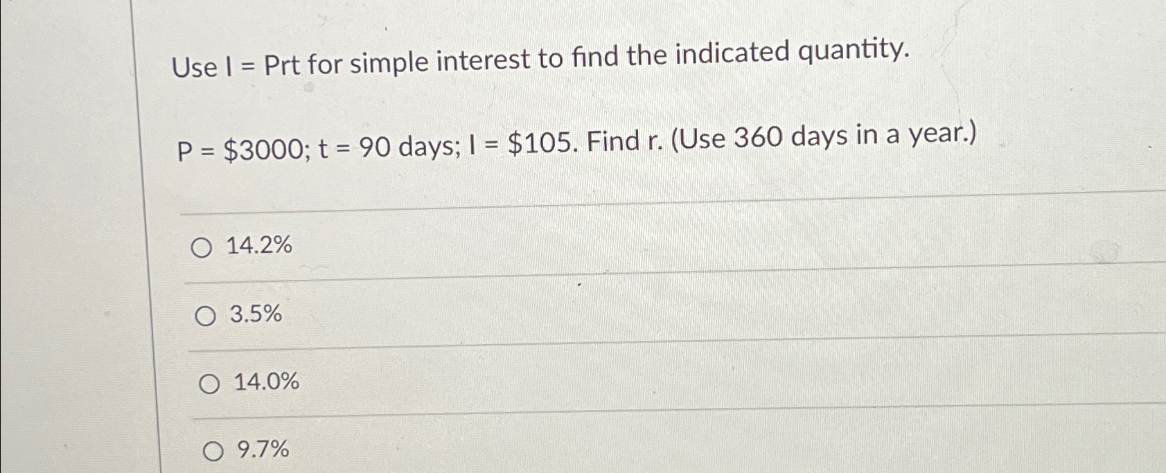 Solved Use I = ﻿Prt for simple interest to find the | Chegg.com