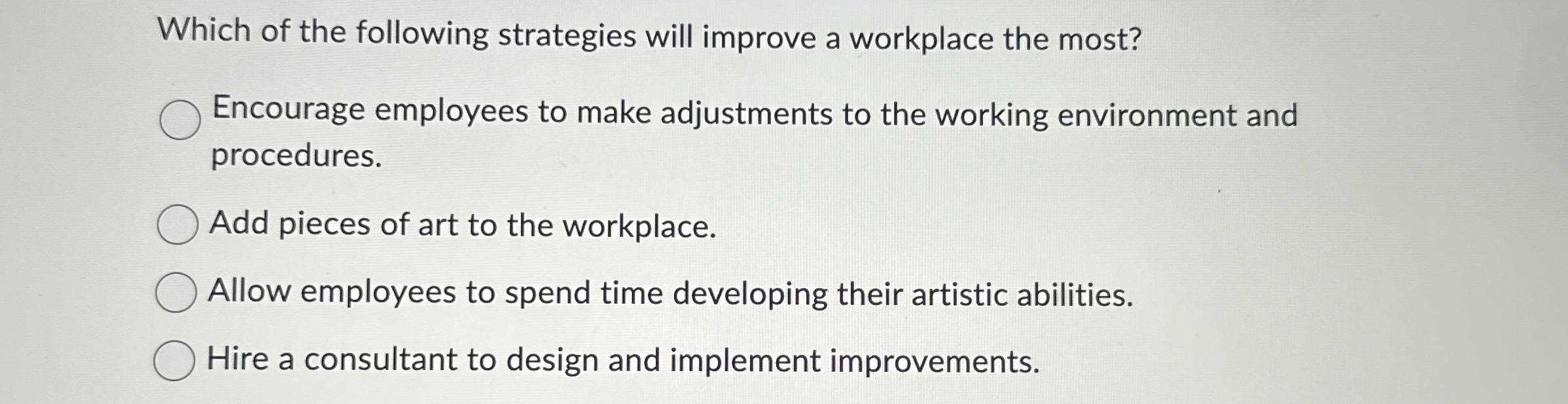 Solved Which of the following strategies will improve a | Chegg.com