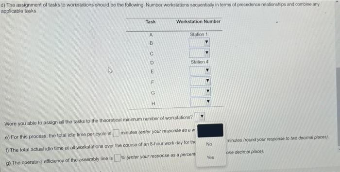 c) The theoretical minimum number of workstations is | Chegg.com