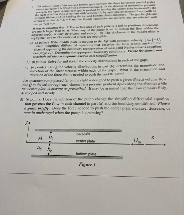 Solved 1. (26 points) Each of the top and bottom gaps | Chegg.com