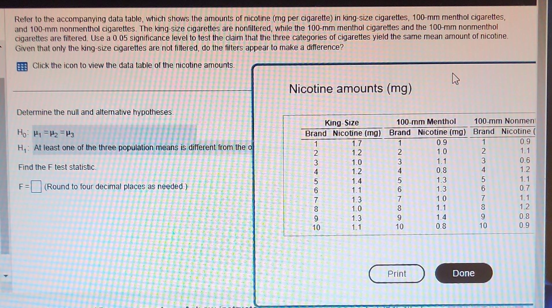 Solved Refer to the accompanying data table, which shows the | Chegg.com