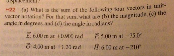 Solved .22 (a) What is the sum of the following four vectors | Chegg.com