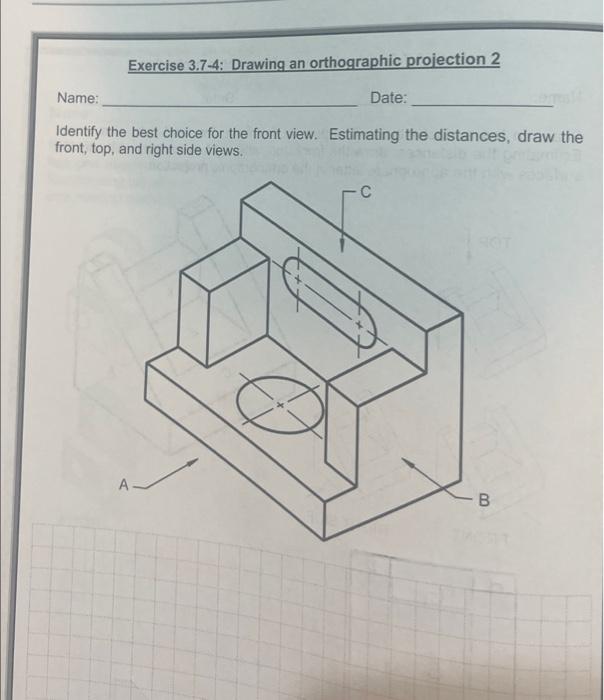 Solved Identify the best choice for the front view. | Chegg.com