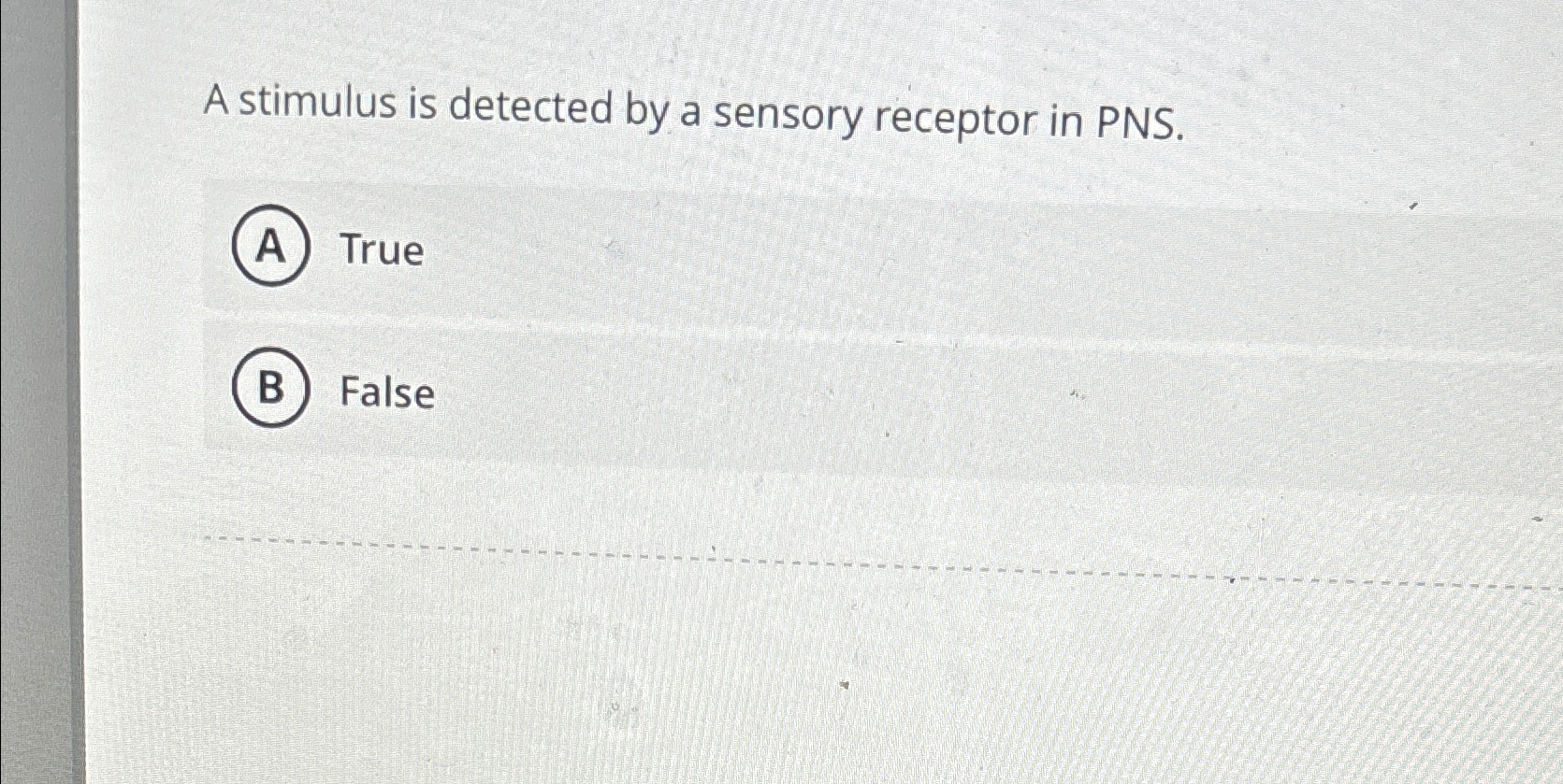 Solved A stimulus is detected by a sensory receptor in | Chegg.com