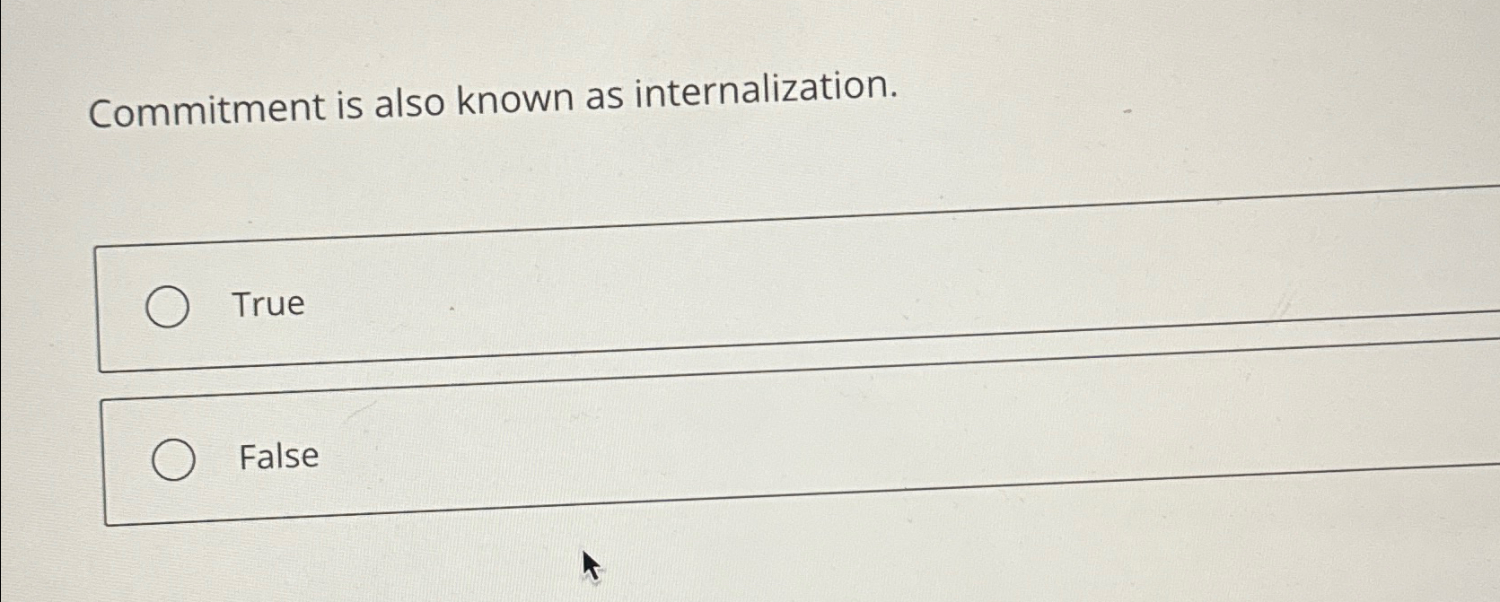 Solved Commitment is also known as internalization.TrueFalse | Chegg.com
