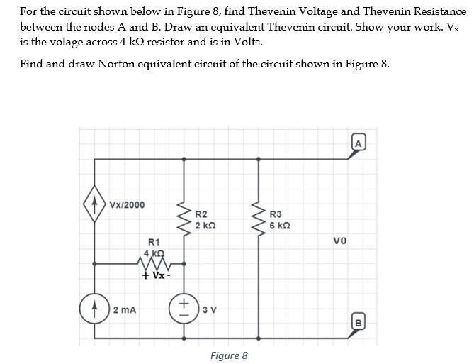 Solved For the circuit shown below in Figure 8, find | Chegg.com