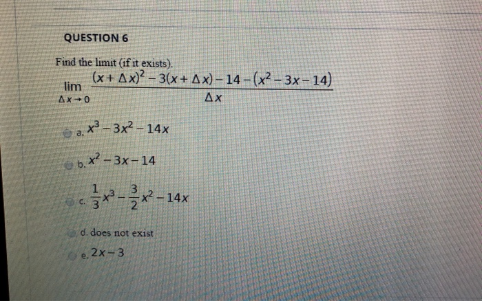 Solved QUESTION 4 Find lim? f(x + Ax)-f(x) 2 where f(x) = | Chegg.com