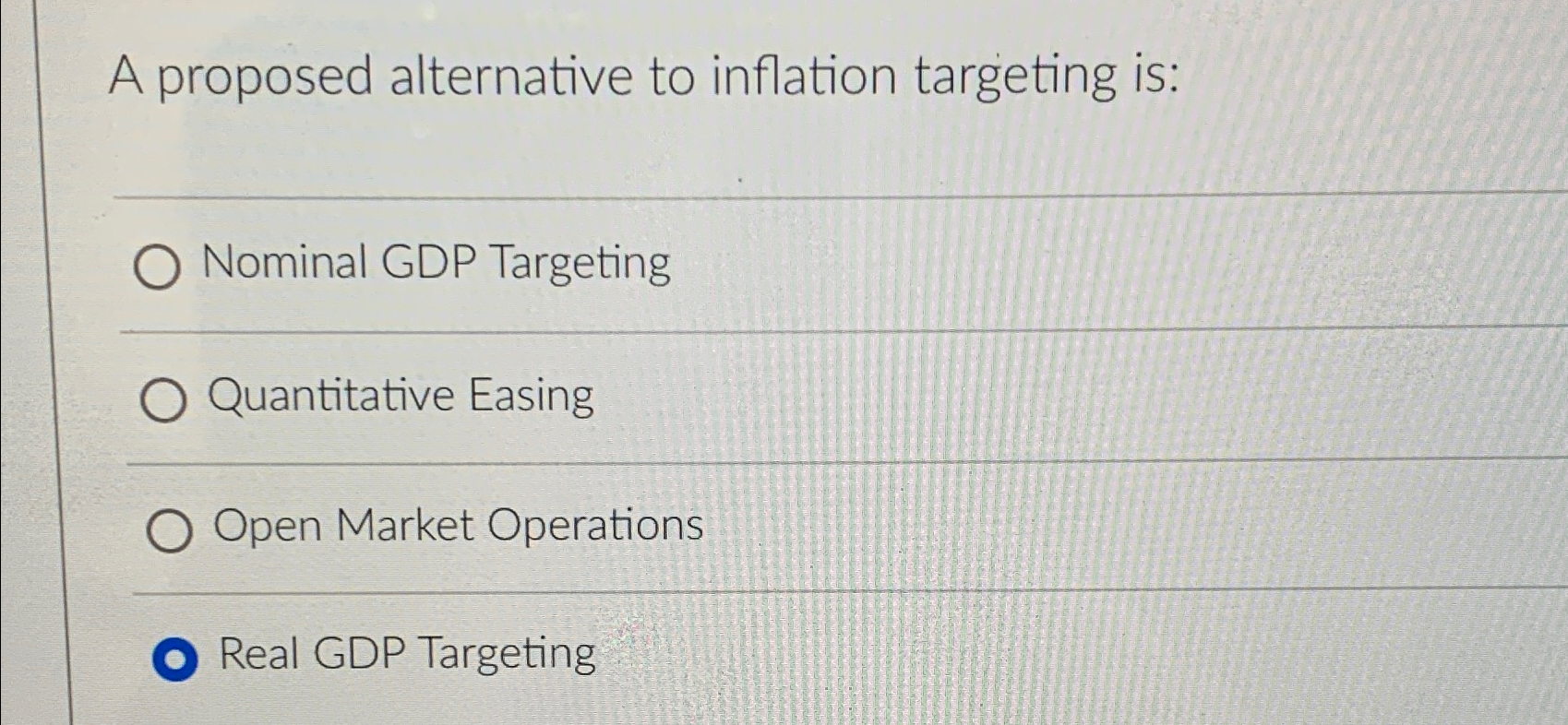 Solved A proposed alternative to inflation targeting | Chegg.com