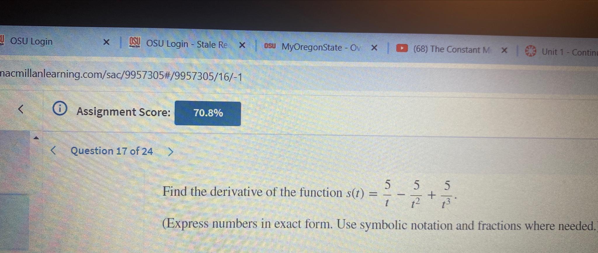 Solved OSU LoginOSU Login - ﻿Stale Reosu MyOregonState - | Chegg.com