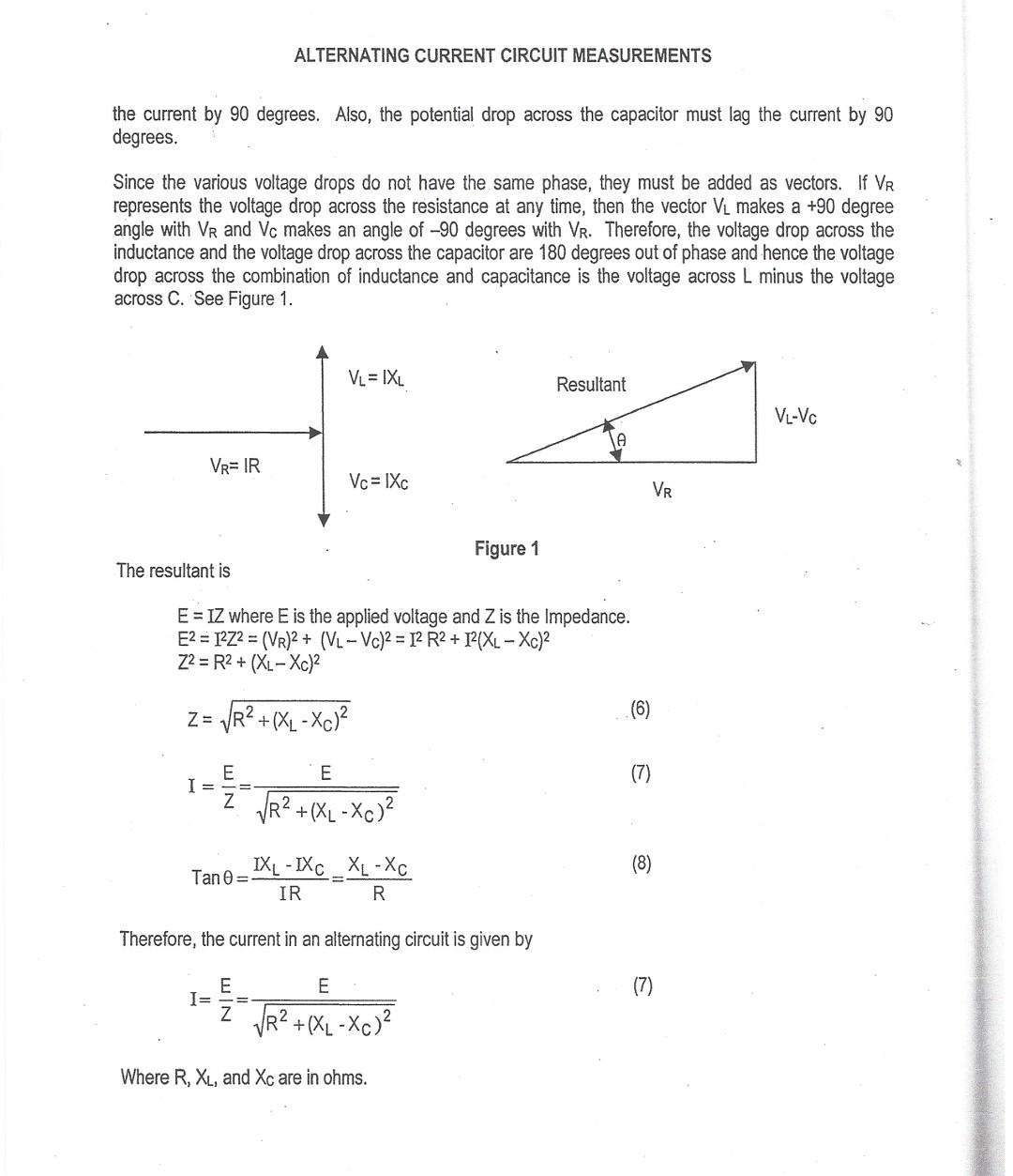 Solved ALTERNATING CURRENT CIRCUIT MEASUREMENTS OBJECT: To | Chegg.com