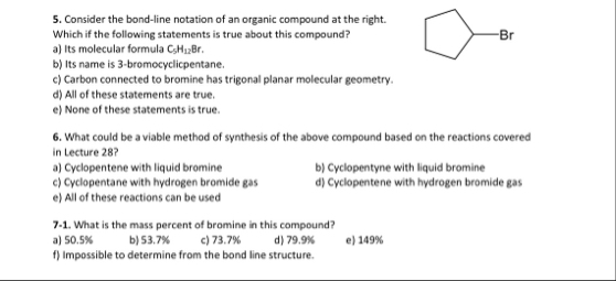Solved Consider the bond-line notation of an organic | Chegg.com