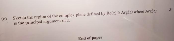 Solved c) Sketch the region of the complex plane defined by | Chegg.com