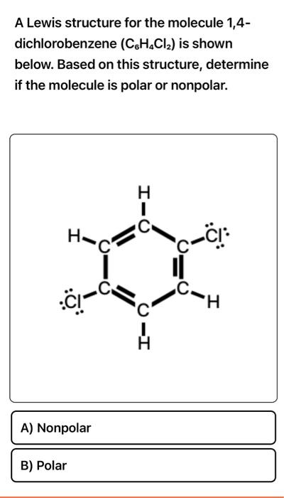 Solved A Lewis structure for the molecule 1,4− | Chegg.com