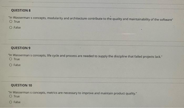 Solved QUESTION 8 "In Wasserman s concepts, modularity and | Chegg.com