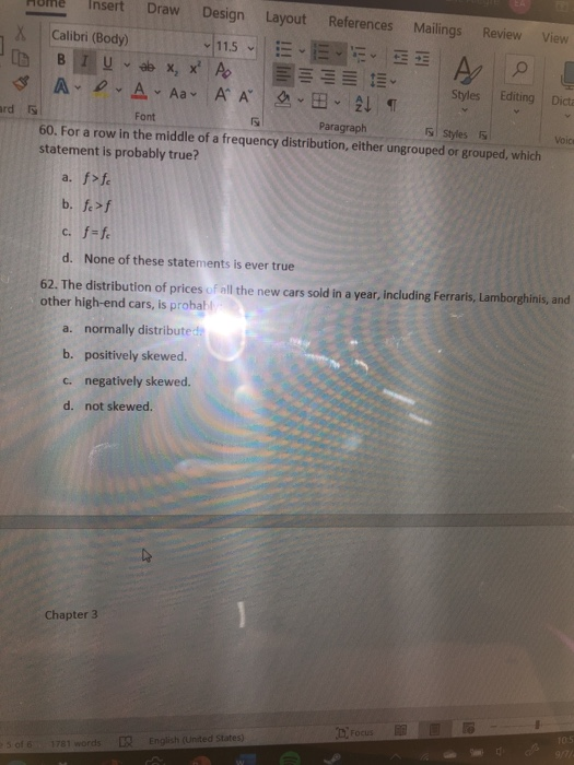 Solved View А A Insert Draw Design Layout References | Chegg.com