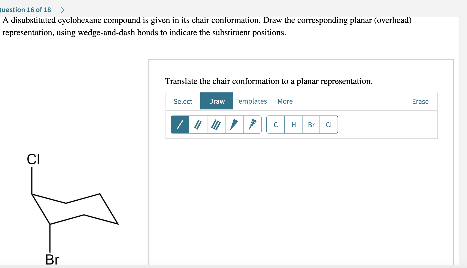 uestion 16 ﻿of 18A disubstituted cyclohexane compound | Chegg.com