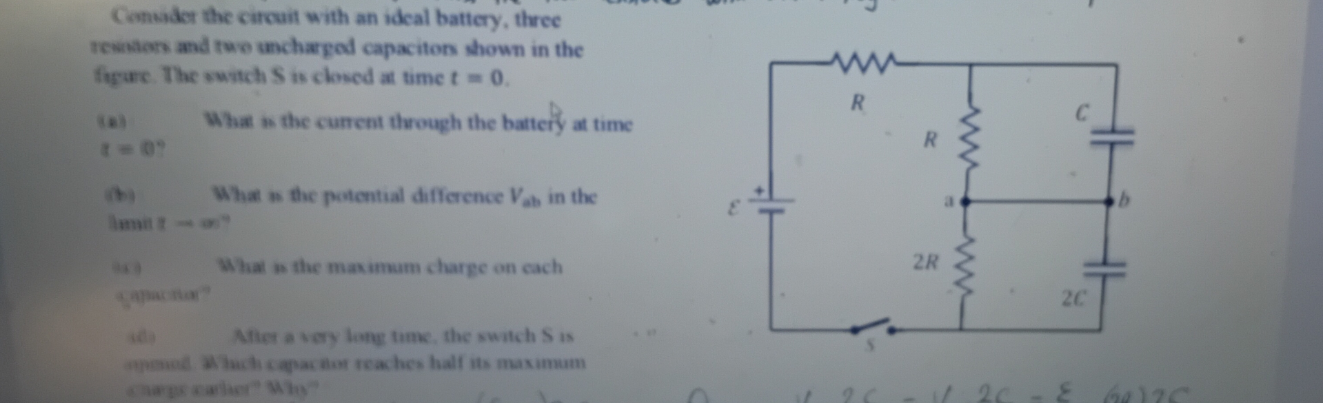 Solved Comader the circuit with an ideal battery, three | Chegg.com