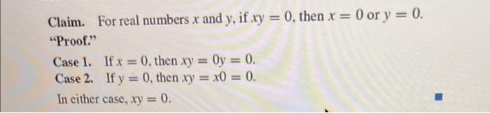 Solved Claim. For every real number x,∣x∣≥0. "Proof." We | Chegg.com