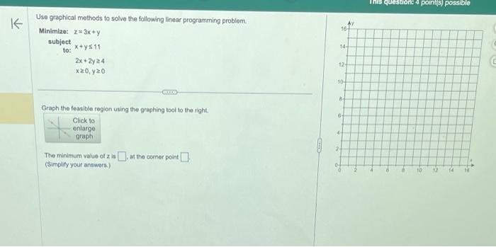 Solved Use graphical methods to solve the following linear | Chegg.com