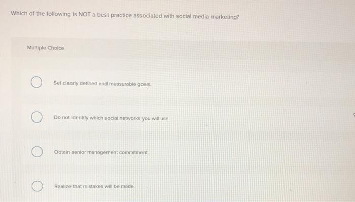 Solved Which of the following is NOT a best practice | Chegg.com