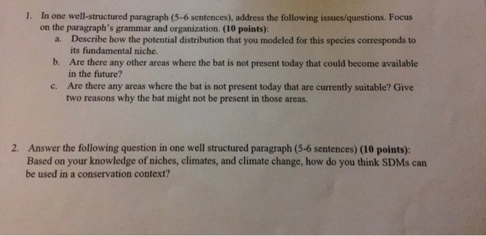 Solved 1. In one well-structured paragraph (5-6 sentences), | Chegg.com