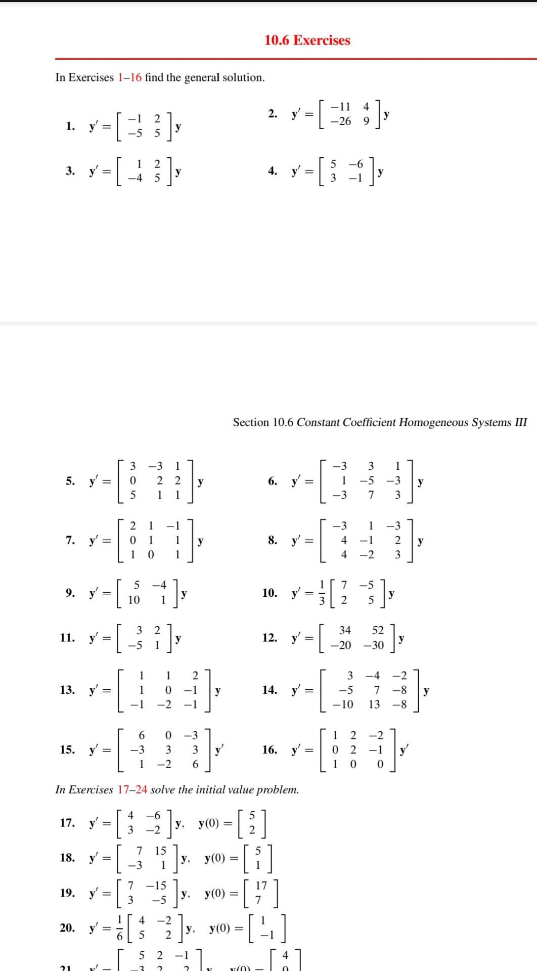 Solved In Exercises 1-16 find the general solution. 1. | Chegg.com