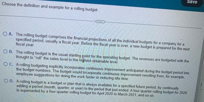 Solved Choose the definition and example for a rolling | Chegg.com
