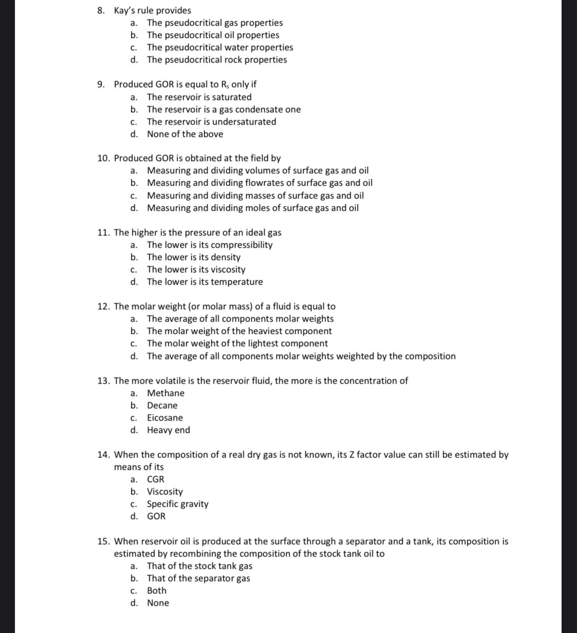 Solved Kay's rule providesa. ﻿The pseudocritical gas | Chegg.com