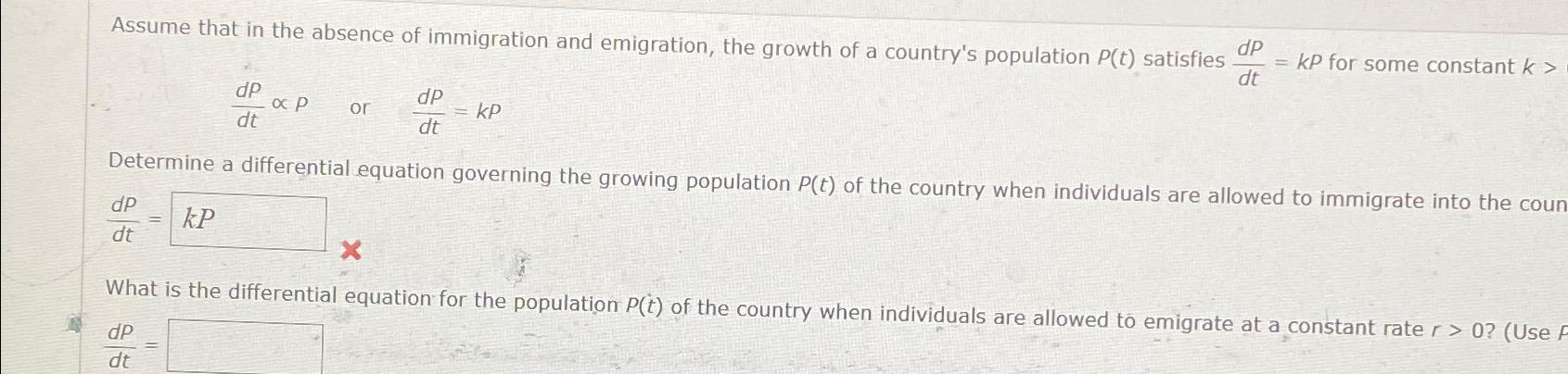 Solved Assume that in the absence of immigration and | Chegg.com