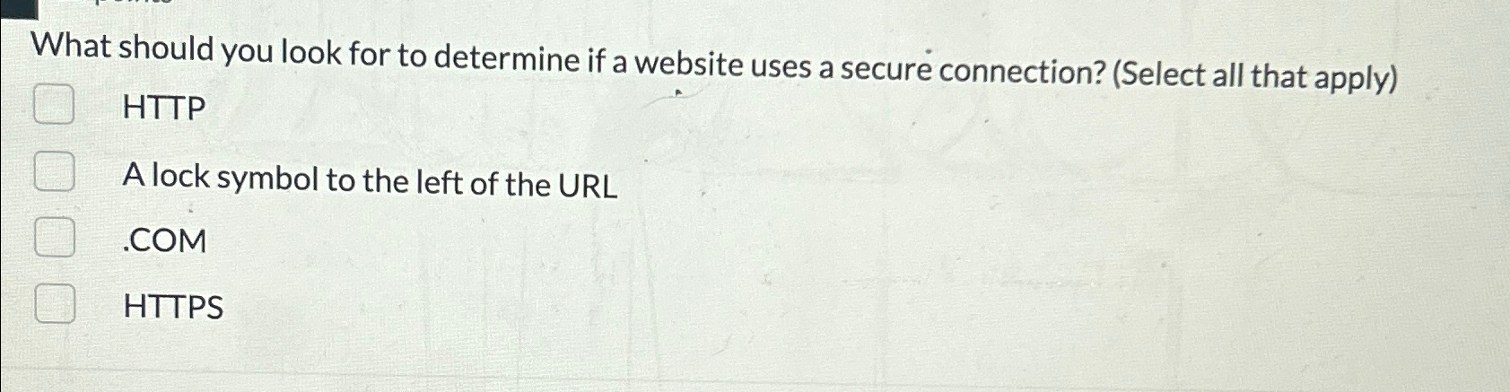 Solved What should you look for to determine if a website | Chegg.com