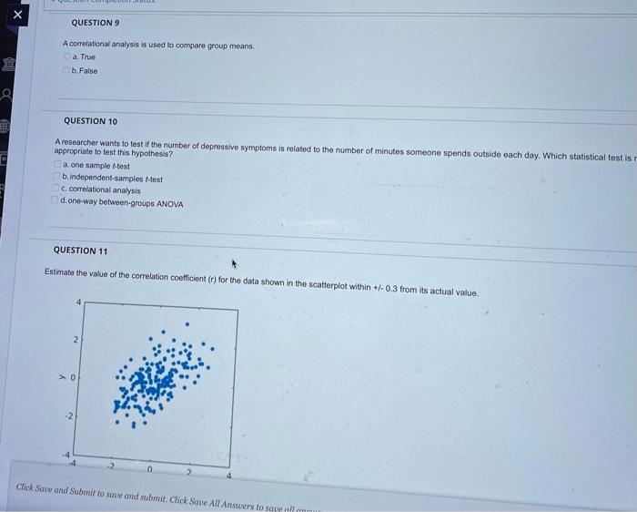 Solved A correlational analysis is used to compare group | Chegg.com