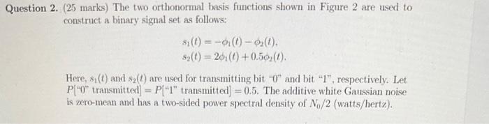 Question 2. ( 25 marks) The two orthonormal basis | Chegg.com