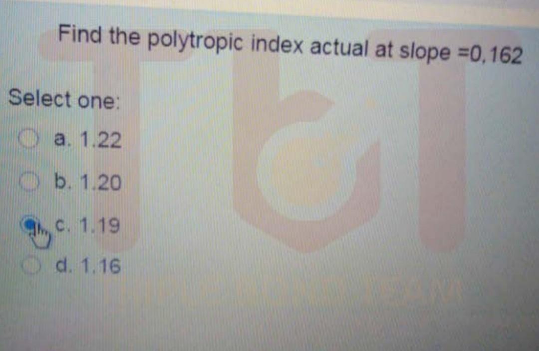 Solved Find the polytropic index actual at slope =0,162 | Chegg.com
