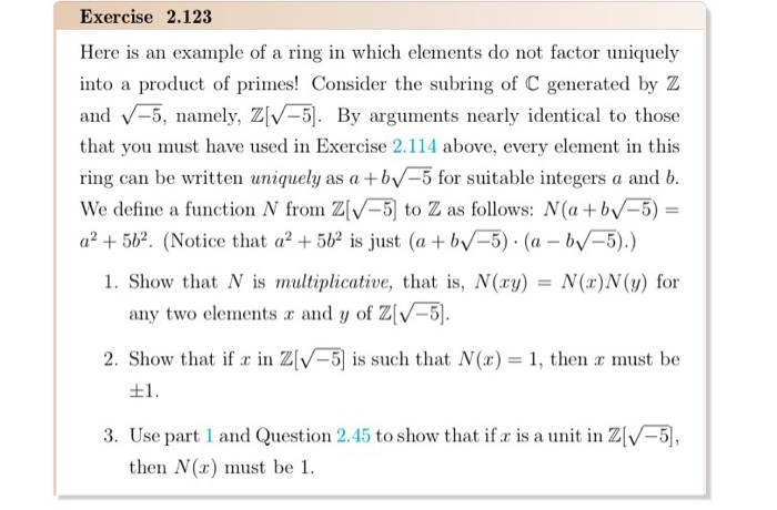 Solved Exercise 2.123 Here is an example of a ring in which | Chegg.com