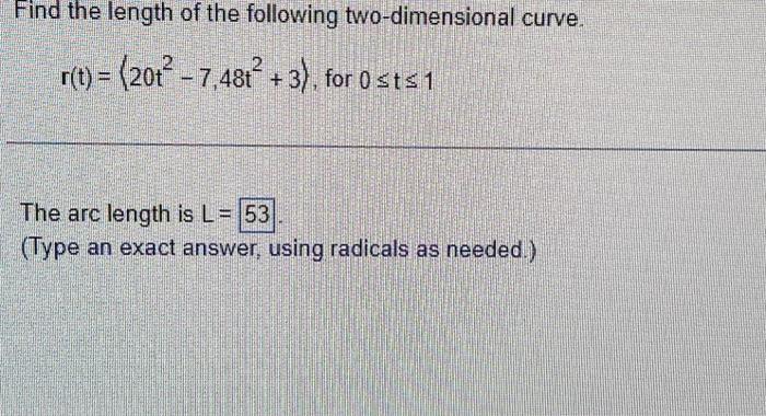 Solved Find the length of the following two-dimensional | Chegg.com