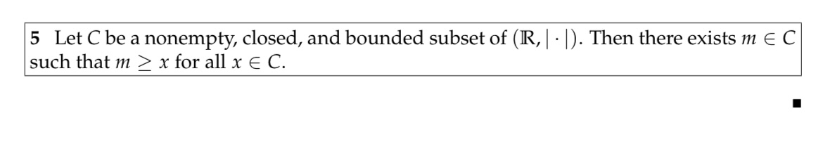 5 ﻿Let C ﻿be a nonempty, closed, and bounded subset | Chegg.com
