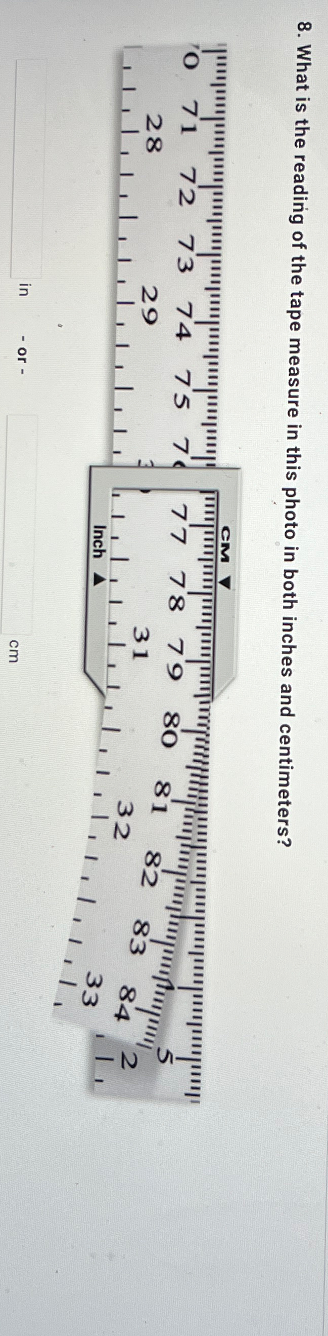 Solved What is the reading of the tape measure in this photo | Chegg.com