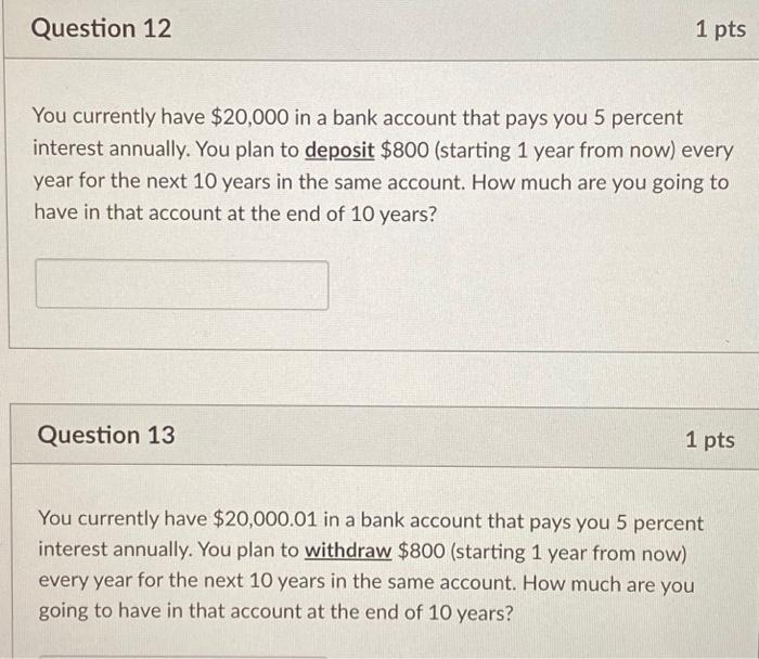 Solved You currently have $20,000 in a bank account that | Chegg.com