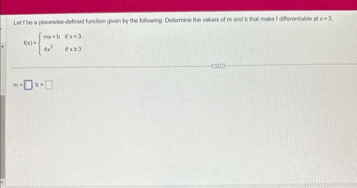 Solved let F be a piecewise-defined function given by the | Chegg.com