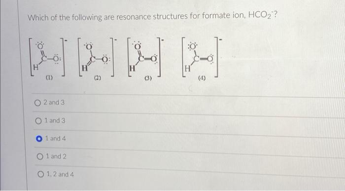 Solved Which of the following are resonance structures for | Chegg.com