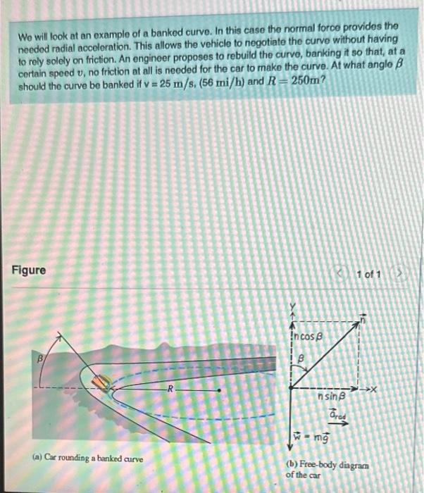 Solved We will look at an example of a banked curve. In this | Chegg.com