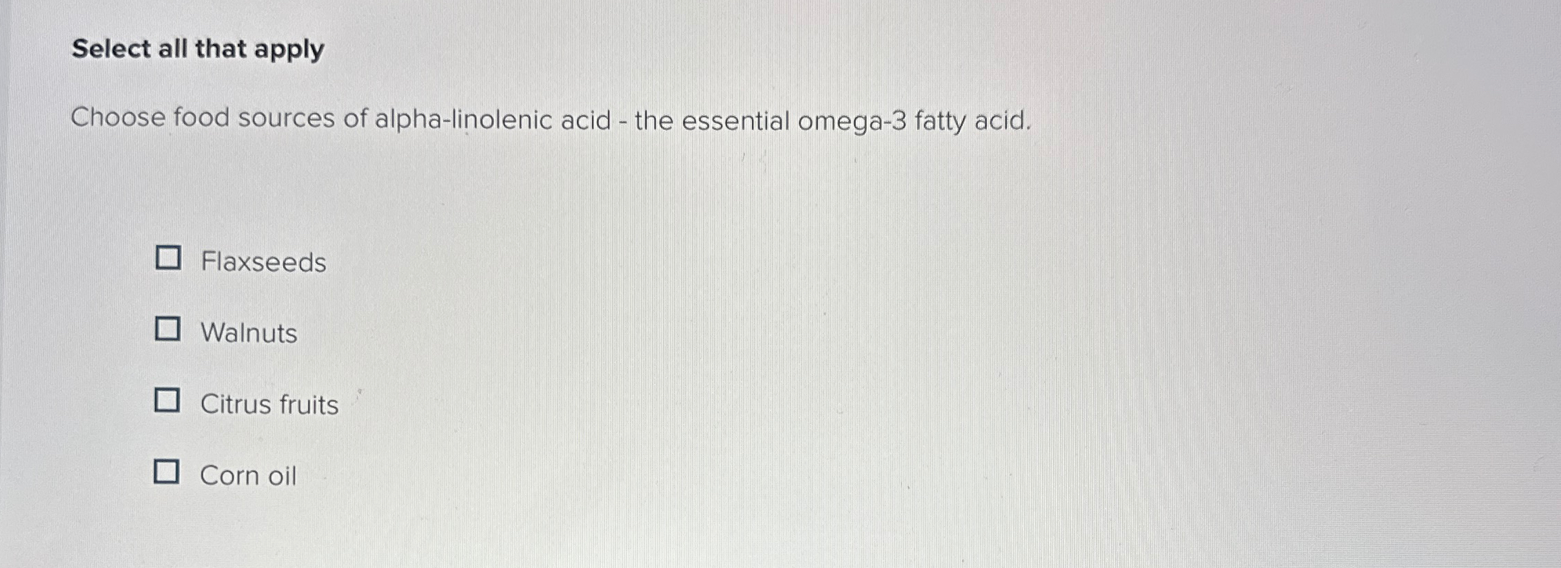 Solved Select all that applyChoose food sources of | Chegg.com