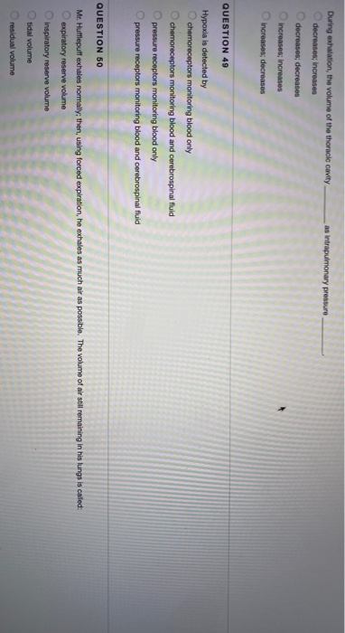 Solved During exhalation, the volume of the thoracio cavity | Chegg.com