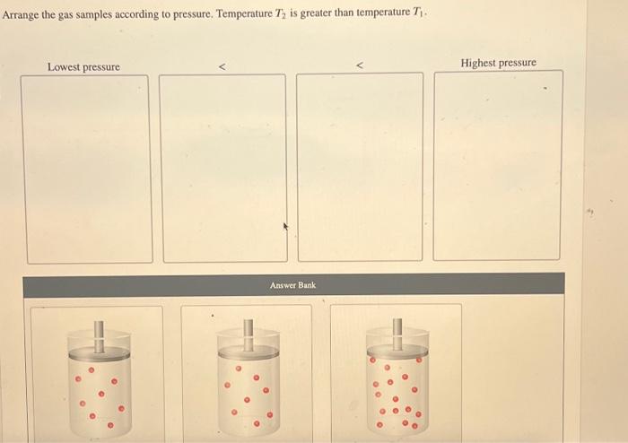 Solved Arrange the gas samples according to pressure. | Chegg.com