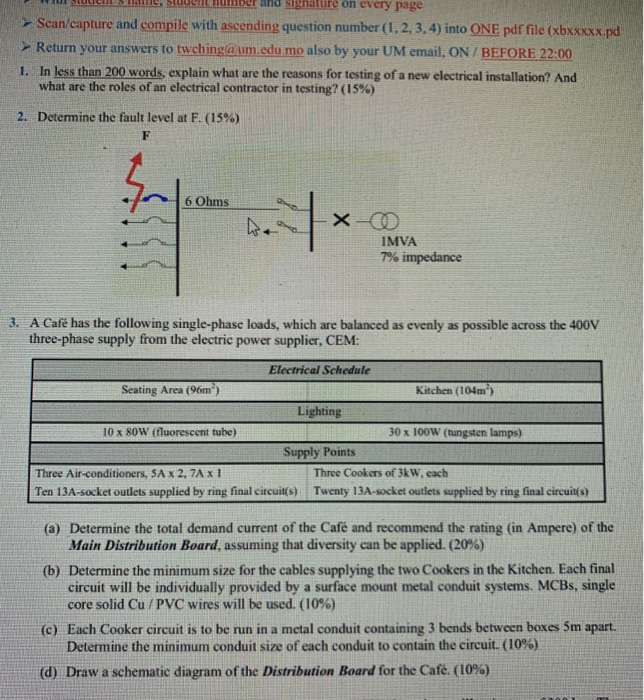 Solved 3. A Café has the following single-phase loads, which | Chegg.com